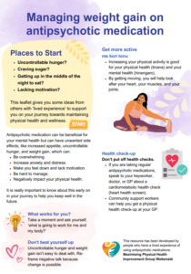 Managing weight gain and physical health while taking antipsychotic ...